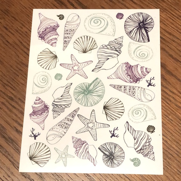 Other | 51 Seashells Rub On Transfers Starfish Conch Scallop Nautilus ...